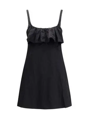 Chloé Mini Dress In Washed Technical Satin - Black