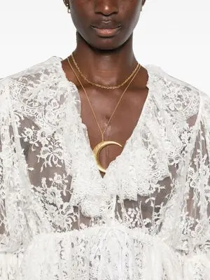 Chloé Embroidered Lace Crop Blouse - Multicolor