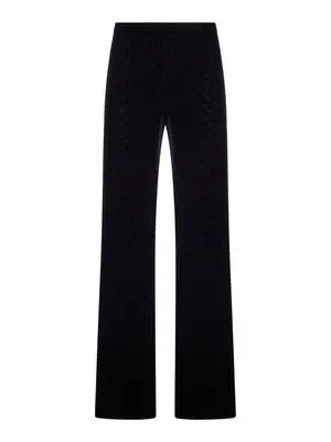 Gucci Gg Stretch Dévoré Velvet Trousers - Black
