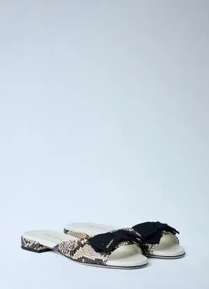 Prada Textured Slide Sandals - Gray