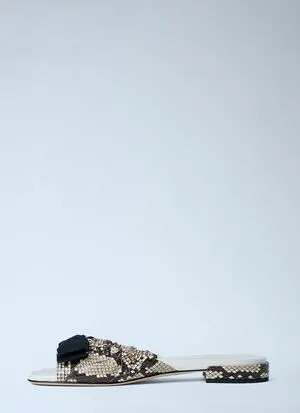 Prada Textured Slide Sandals - Gray
