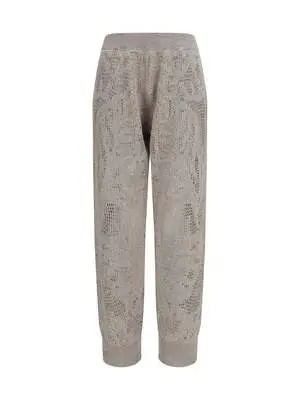 Brunello Cucinelli Track Dazzling Water Lillies Pants - Cream