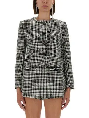 SELF-PORTRAIT Houndstooth Jacket With Crystals - Multicolor