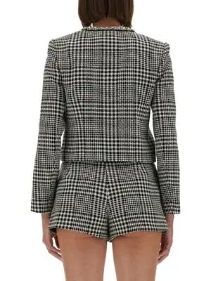 SELF-PORTRAIT Houndstooth Jacket With Crystals