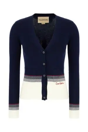 Valentino Garavani Button Detailed V Neck Knitwear - Multicolor