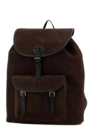 Valentino Garavani Dark Suede Backpack - Brown