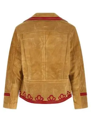 BODE Trefoil Suede Jacket - Cream