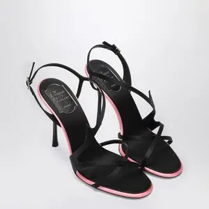 ROGER VIVIER Satin Heeled Sandals - Black