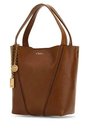 Chloé Caramel Leather Small Spin Shopping Bag - Brown