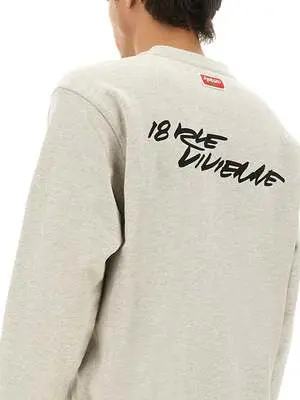 Kenzo Logo Graphic Crewneck Sweatshirt - Gray
