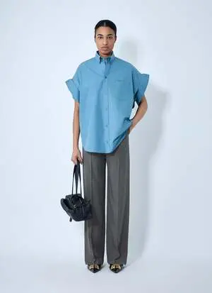 Balenciaga Houndstooth Tailored Trousers - Green