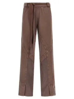 Attico Front Split Pants - Brown