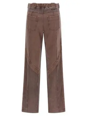 Attico Front Split Fleece Pants - Brown