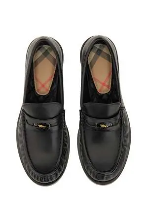 Burberry Leather Moccasin Cadet