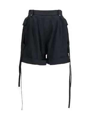Alexander McQueen Cotton Shorts With Belt - Black