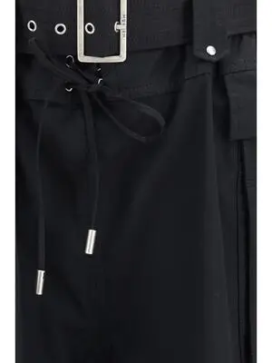 Alexander McQueen Cotton Shorts With Belt - Black