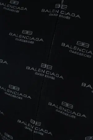 Balenciaga All Over Logo Zip-up Knitwear - Multicolor