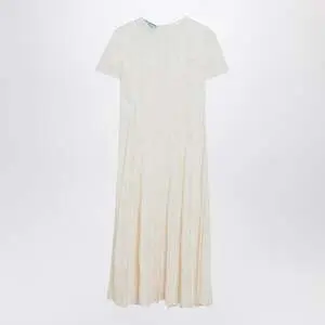 Prada Damask Silk Blend Dress - White