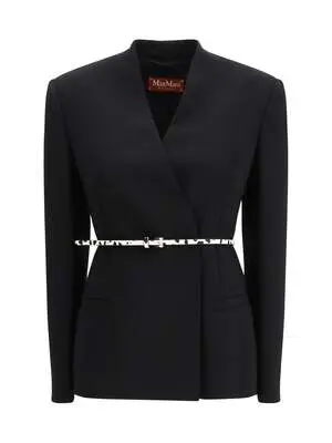 Max Mara Double-breasted Cady Jacket - Black