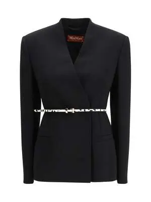 Max Mara Double-breasted Cady Jacket - Black