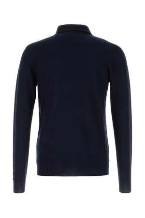 Balenciaga Midnight Wool Polo Shirt - Blue