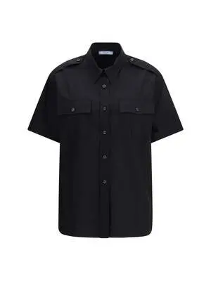 Prada Short-sleeve Poplin Shirt