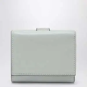 Chloé Paddington Mini Trifold Wallet In Aqua Blue Leather - Gray