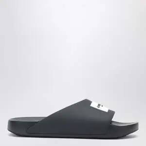 Givenchy Label Flat Mules In Rubber - Black
