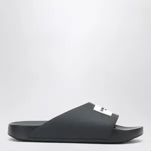 Givenchy Label Flat Mules In Rubber - Black