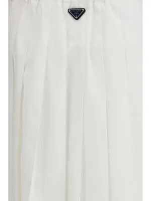 Prada Pleated Jersey Skirt - White