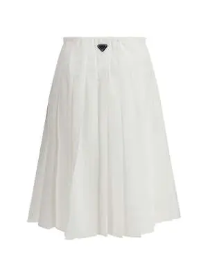 Prada Pleated Jersey Skirt - White