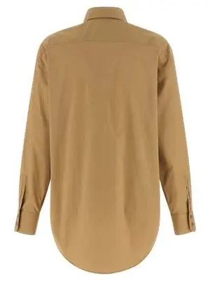 Saint Laurent Cassandre Embroidered Cotton Poplin Shirt