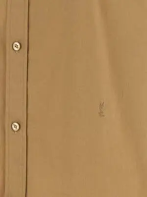 Saint Laurent Cassandre Embroidered Cotton Poplin Shirt