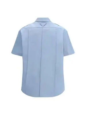 Prada Cotton Short-sleeved Shirt - Blue