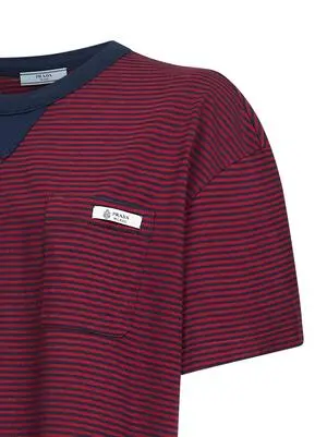 Prada Striped Cotton Jersey T-shirt - Multicolor