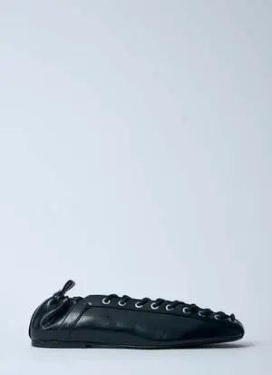 GANNI Oleatex Ballerina Flats - Black