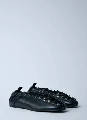 GANNI Oleatex Ballerina Flats - Black
