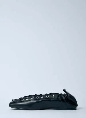 GANNI Oleatex Ballerina Flats - Black