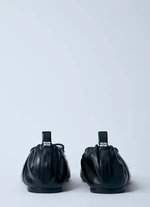 GANNI Oleatex Ballerina Flats - Black