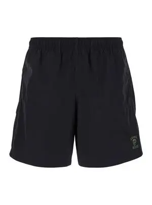 Alexander McQueen Varsity Skull' Black Swimming Shorts With Logo Detail In Nylon - Multicolor