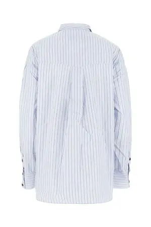 GANNI Striped Graphic Long Sleeve Shirt - Multicolor