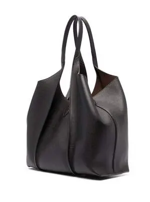 TOD'S Tote Bag With T Timeless Pendant In Black Leather For - Multicolor