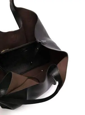TOD'S Tote Bag With T Timeless Pendant In Black Leather For - Multicolor