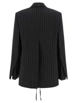 Sportmax Spxdivina Pinstripe Blazer Jacket - Black