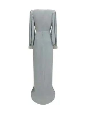 NISSA Long Crossover Dress - Green