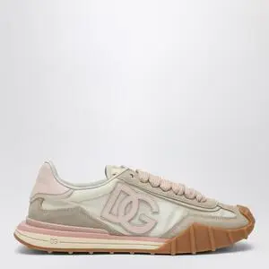 Dolce & Gabbana Athletic Sneakers In Fabric And Leather - Pink