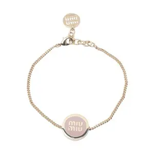 Miu Miu Logo Enameled Metal Bracelet - Pink