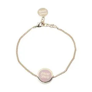 Miu Miu Logo Enameled Metal Bracelet - Pink