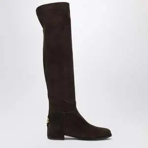 Dolce & Gabbana High Suede Boot In Ebony - Brown