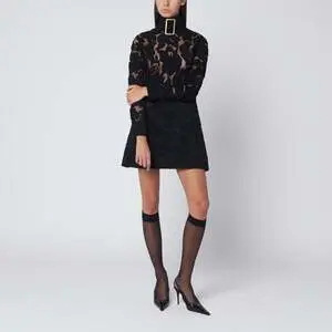 PATOU Mini Dress With Buckle Collar - Black